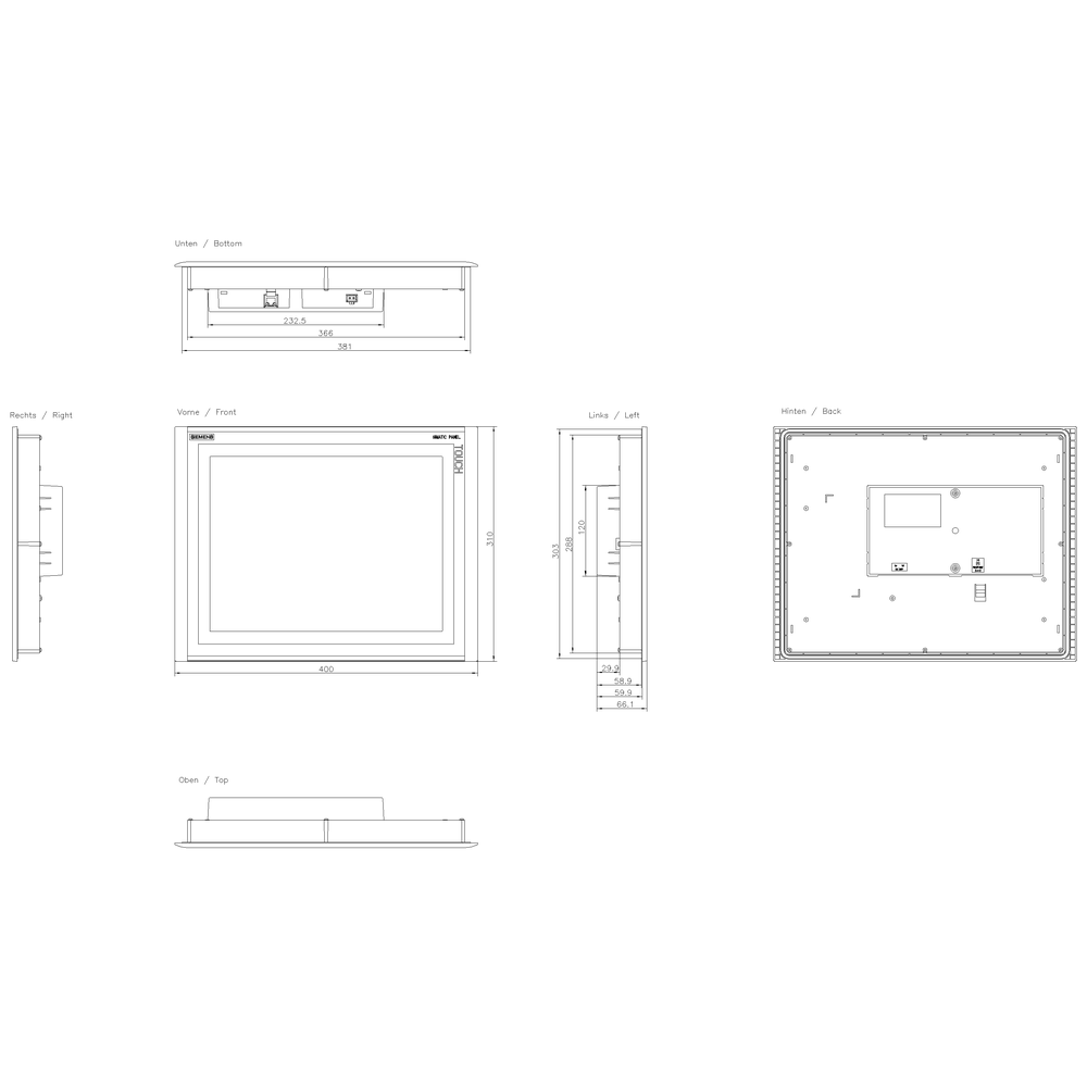 TP1500 Basic PN - 15.1" Colour Touch - 6AV66470AG113AX0